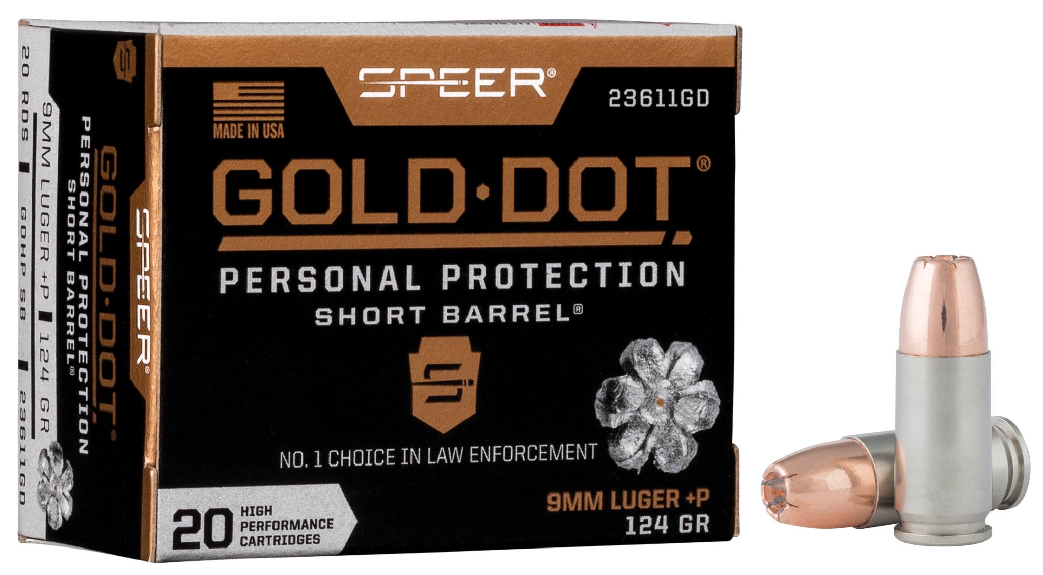 Buy Gold Dot Short Barrel Personal Protection 9mm Luger +P Ammo | 124 ...