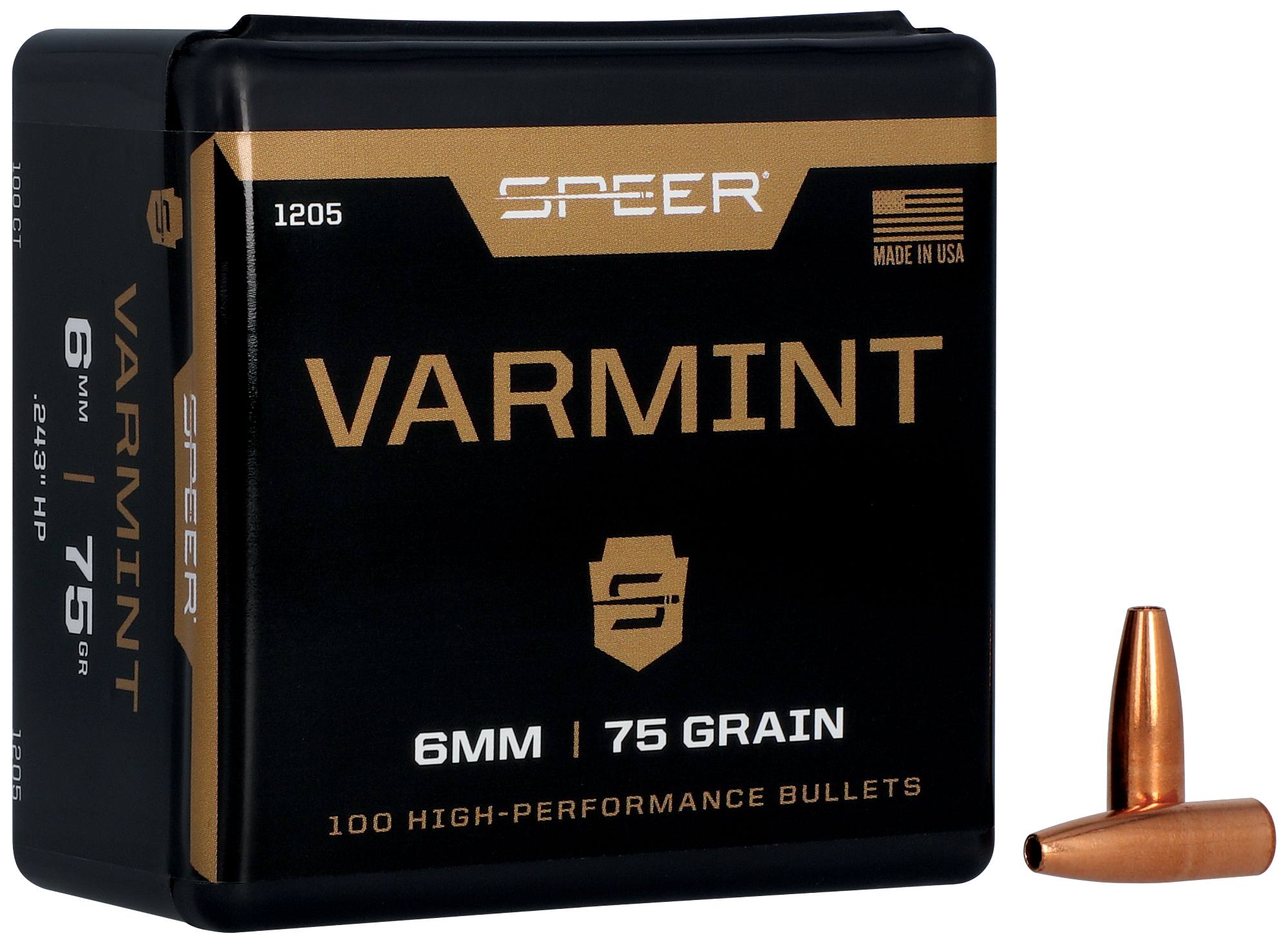 Shop Varmint Hollow Point Bullet .243 Ammo 75 | 1205